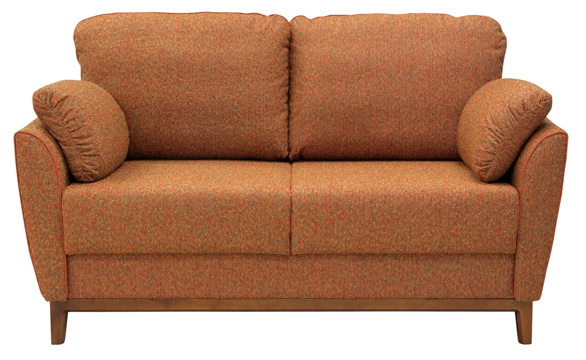 Диван-кровать Степ П1, маленький, компактный, неглубокий, современный, раскладной, терракотовый, ткань букле, высокие деревянные ножки из березы