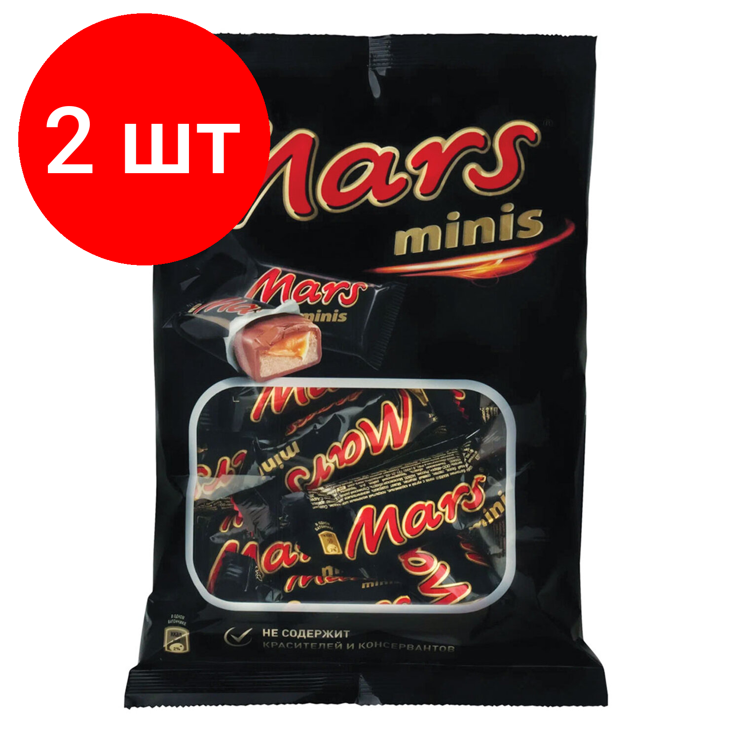 Комплект 2 шт, Шоколадные батончики MARS "Minis", 182 г, 2261