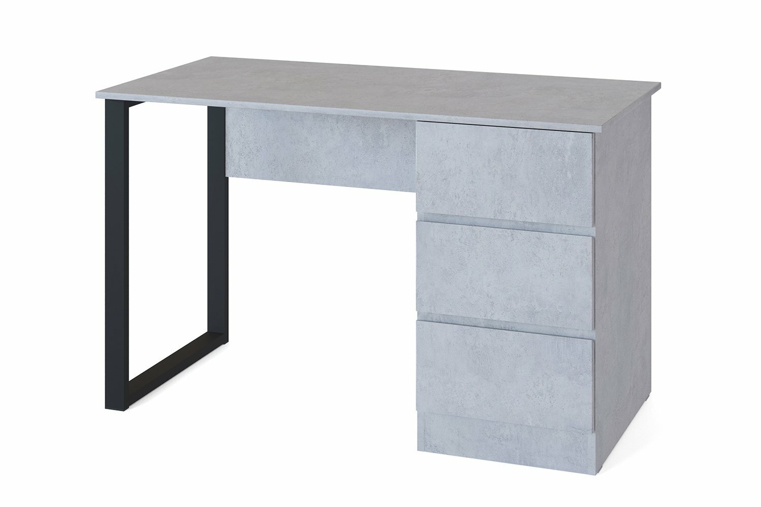 Письменный стол Hoff СПм-205, 120х74х60 см, 3 ящика, цвет бетон, чёрный