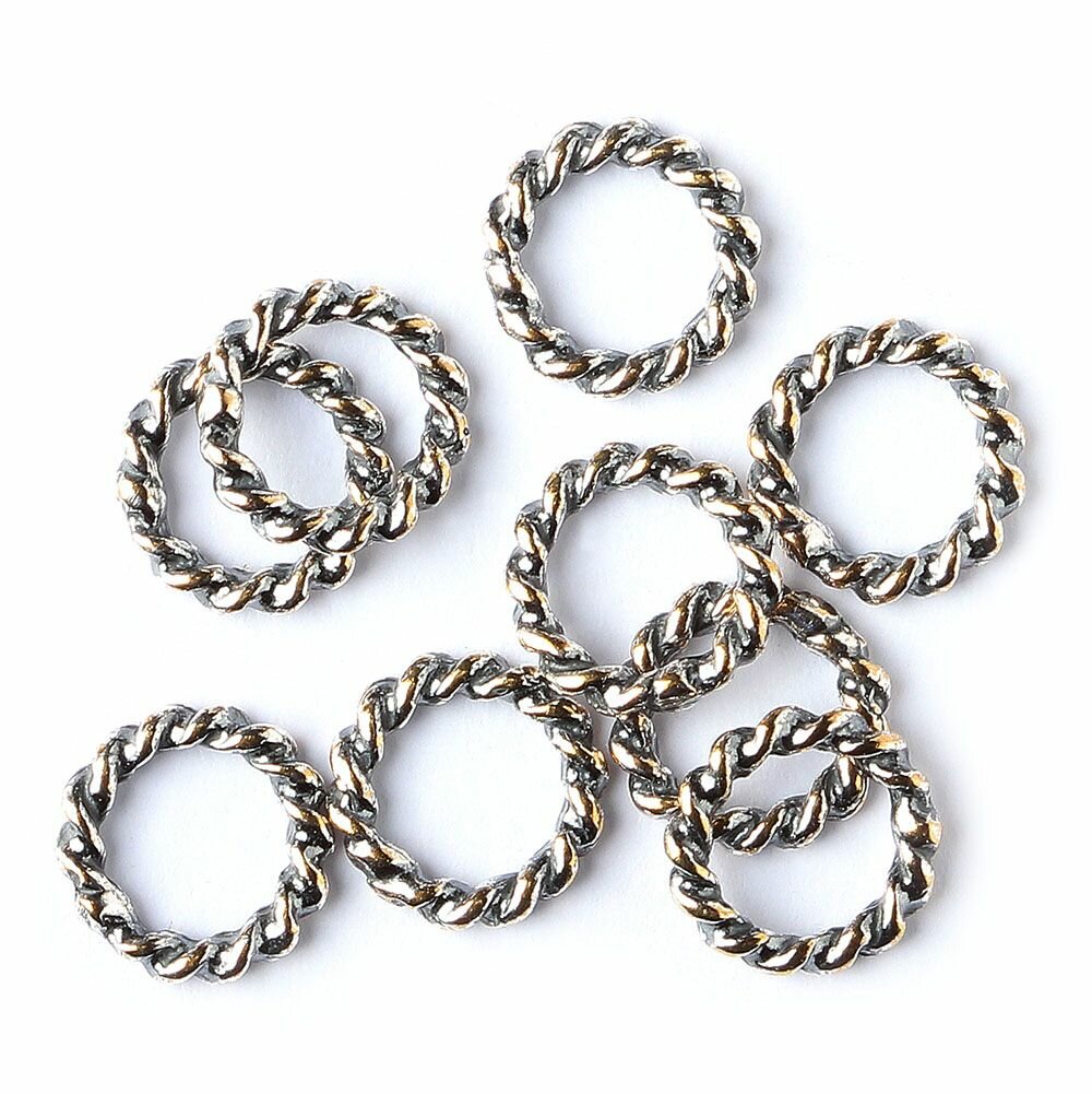 Колечко разделитель серебристая авторская фурнитура для бижутерии в3827(4) — фото 1