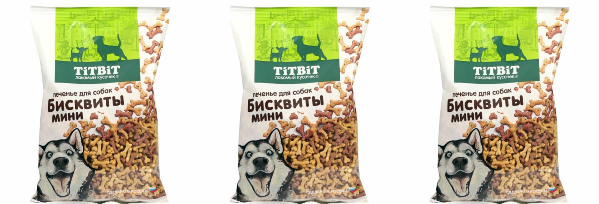 Titbit Лакомство для собак, Печенье Бисквиты мини, 500 г, 3 шт