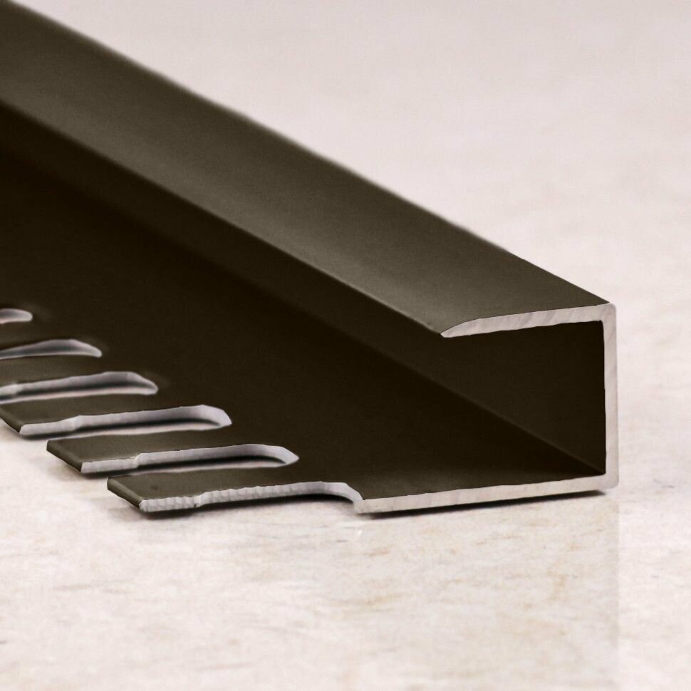 Алюминиевый П-образный профиль 10мм ПО-П10 - Бронза глянец - 2200мм.