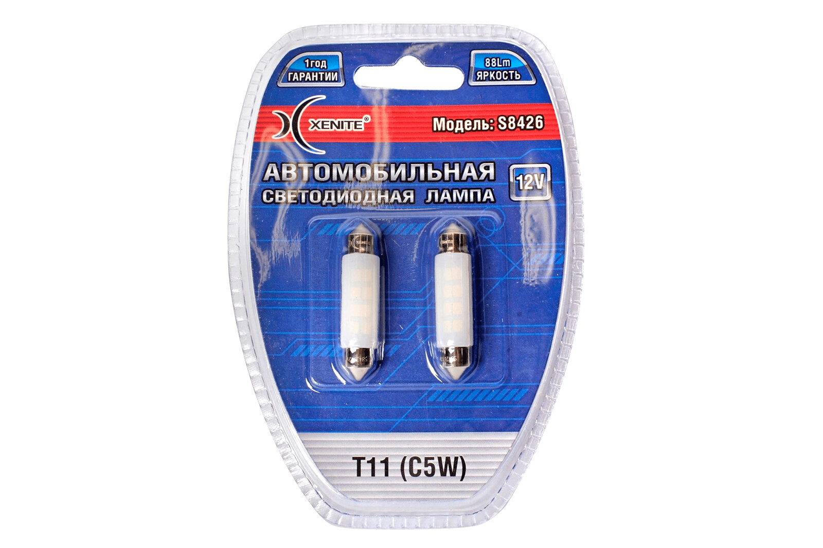 Лампа XENITE S8426 (T11/C5W) 12V 42мм 160Lm диодная комплект