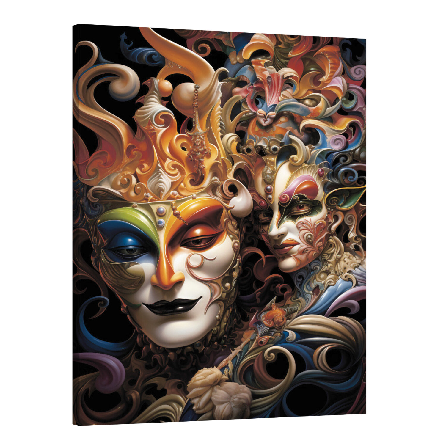 Интерьерная картина 50х70 "Маскарад короля и шута"