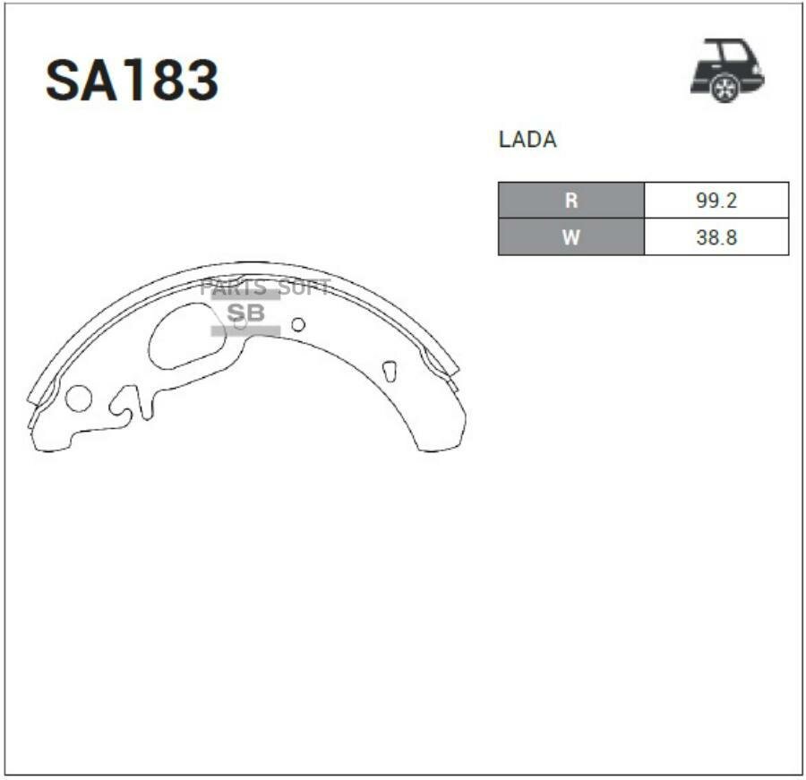 SANGSIN BRAKE SA183 Колодки барабанные ВАЗ 2108/09/10/11/12/99 LADA Kalina/Priora/Granta SANGSIN BRAKE SA183