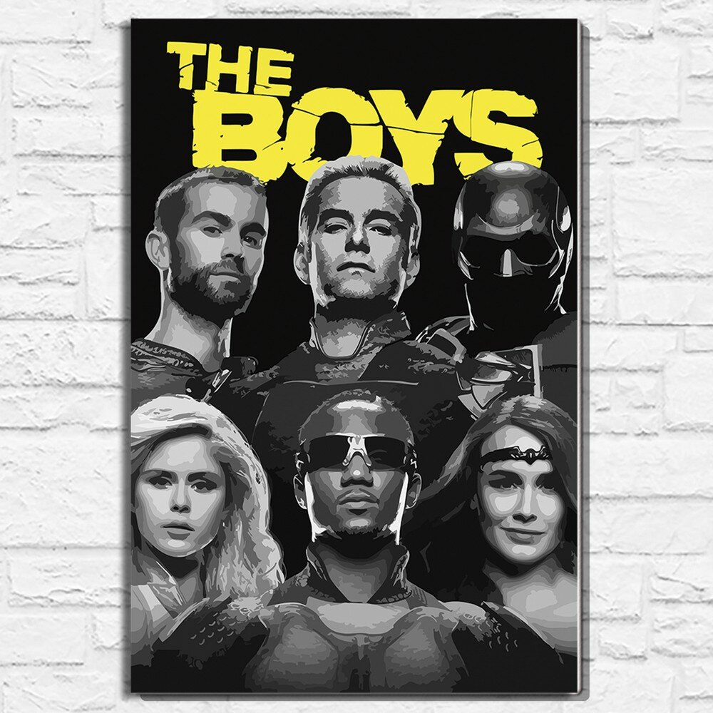 Картина по номерам на холсте сериал The Boys (Пацаны, Патриот, Хоумлэндер, Постер) - 13651 В 60x40