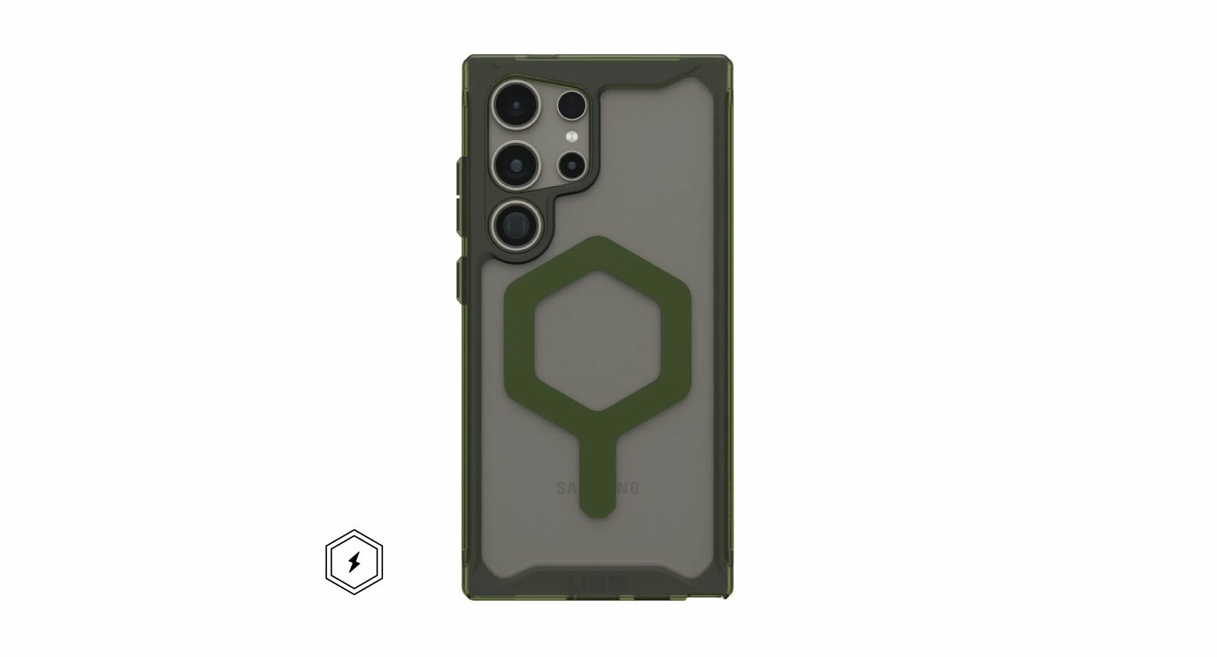 Чехол Uag Plyo PRO для Samsung Galaxy S24 Ultra совместим с MagSafe, цвет прозрачный/оливковый (Ice/Olive)