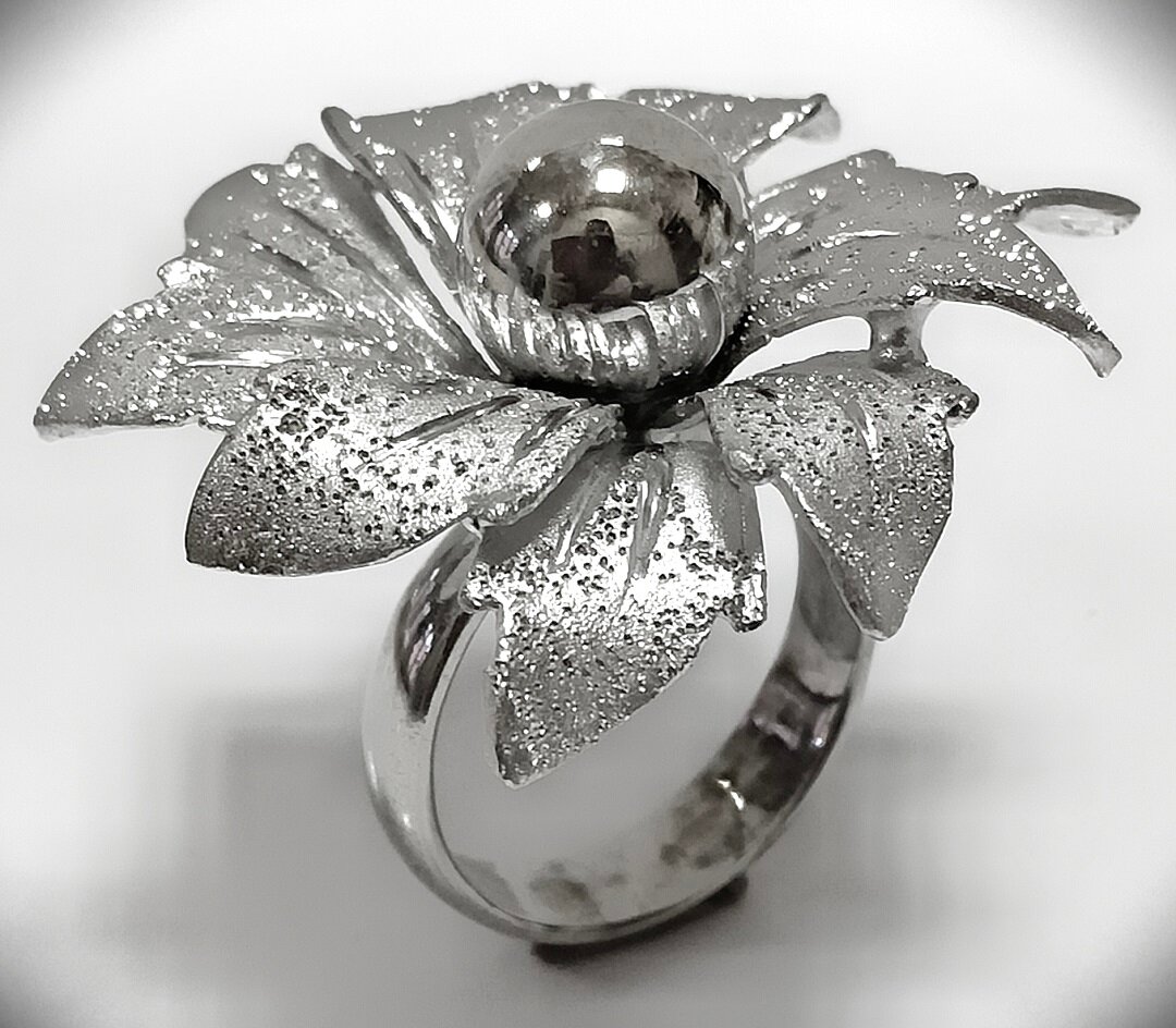 Кольцо, серебро, 925 проба, родирование