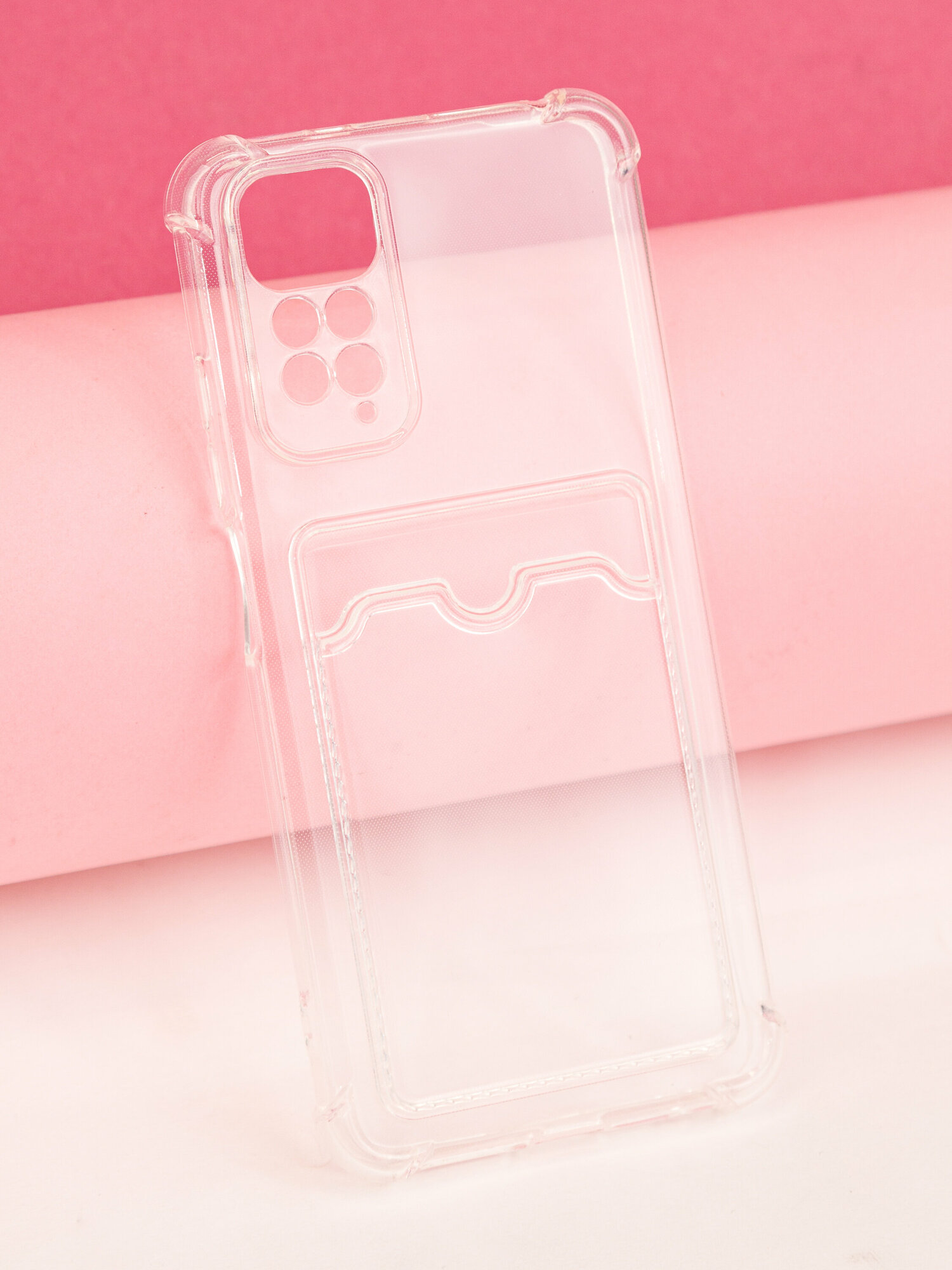 Чехол Окейси на Xiaomi Note 11(S) 2022 с кардхолдером, прозрачный