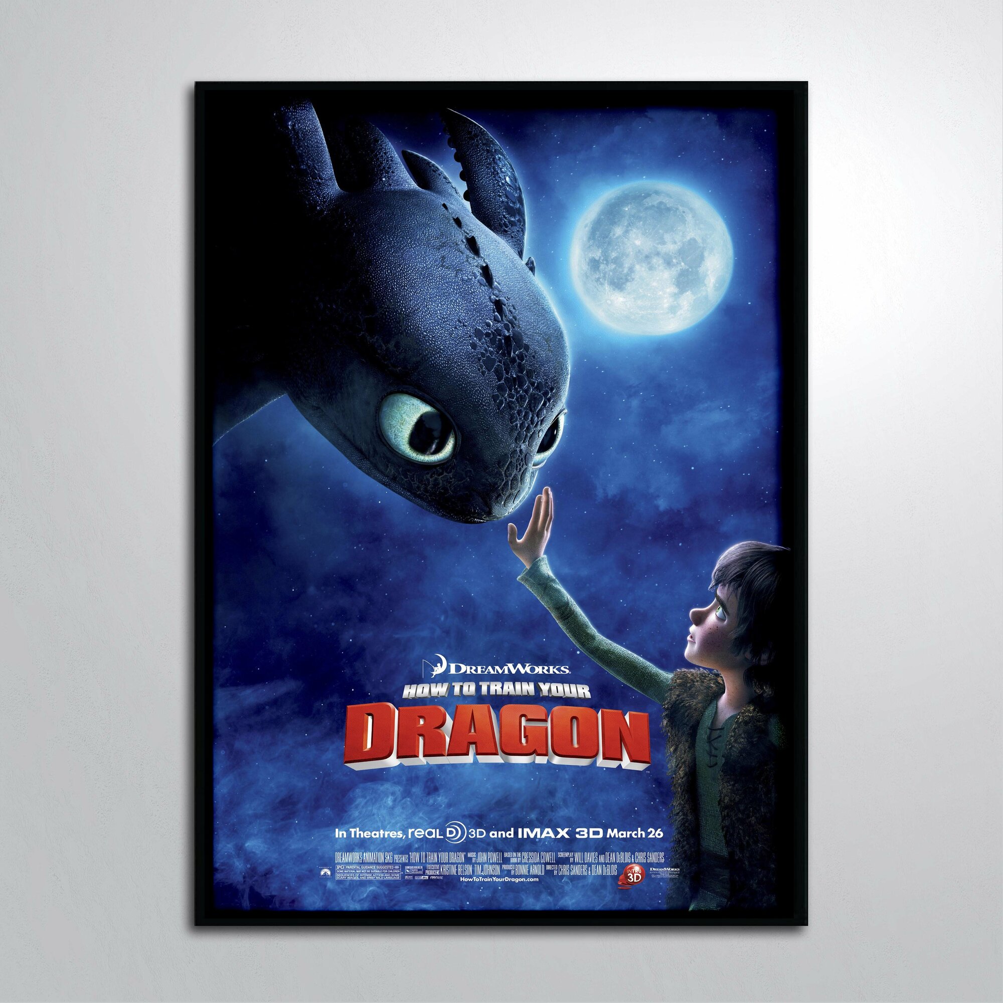 Постер без рамы/Как приручить дракона Луна How to Train Your Dragon