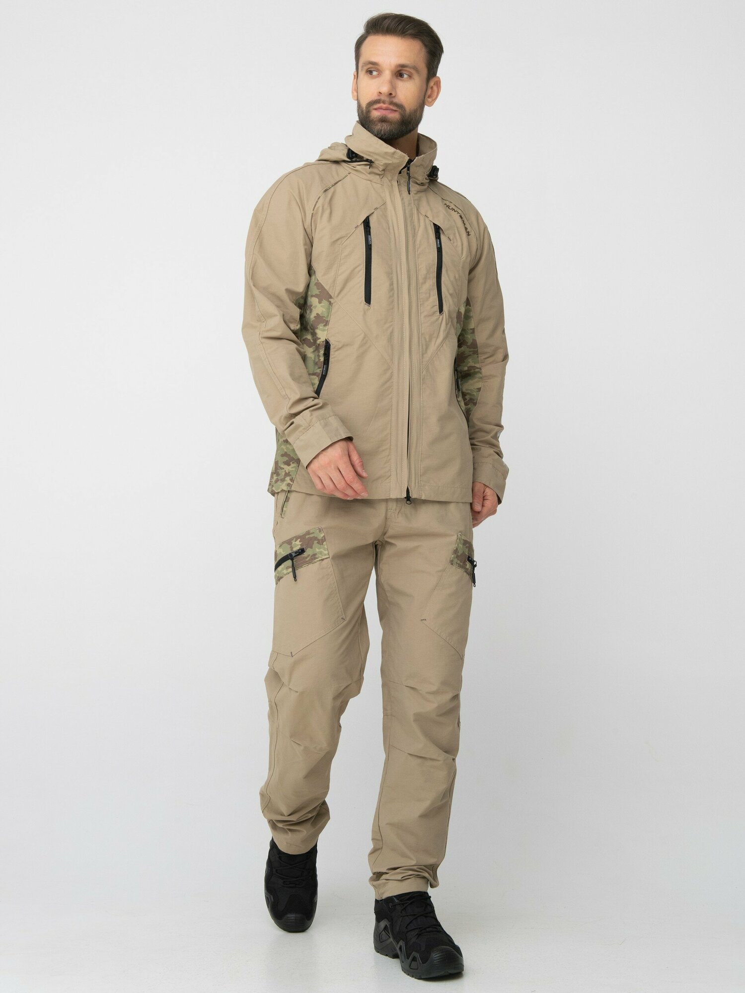 Костюм мужской летний Huntsman Матрица для охоты и рыбалки, цвет песок, ткань Nylon Cotton рипстоп (р.56-58/170-176)