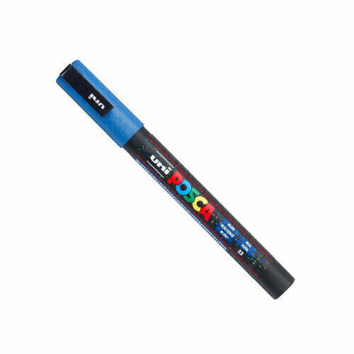 Маркер Uni POSCA PC-3ML 33 синий с блестками 0,9-1,3 мм пулевидный наконечник 1 шт