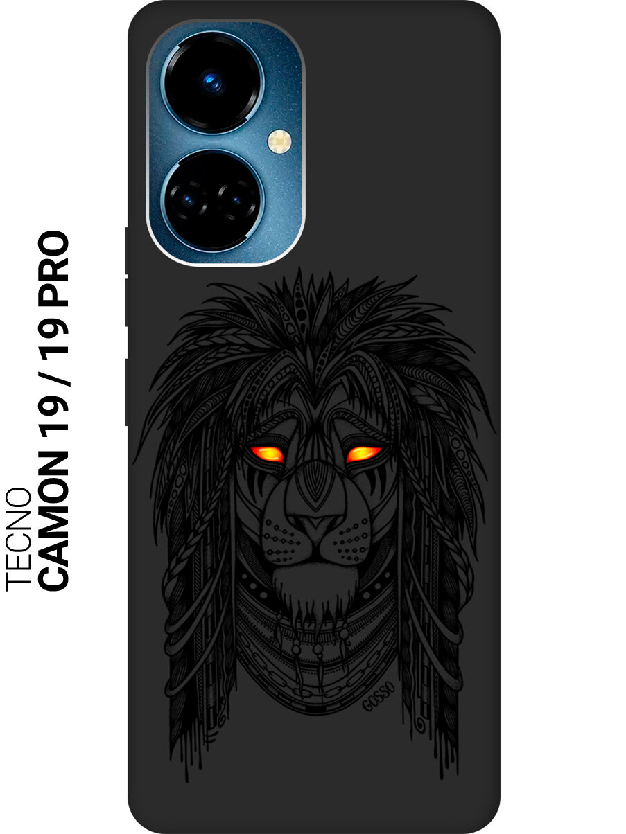 Силиконовый чехол на Tecno Camon 19 / 19 Pro / Техно Камон 19 / 19 Про с рисунком "Grand Leo" Soft Touch черный