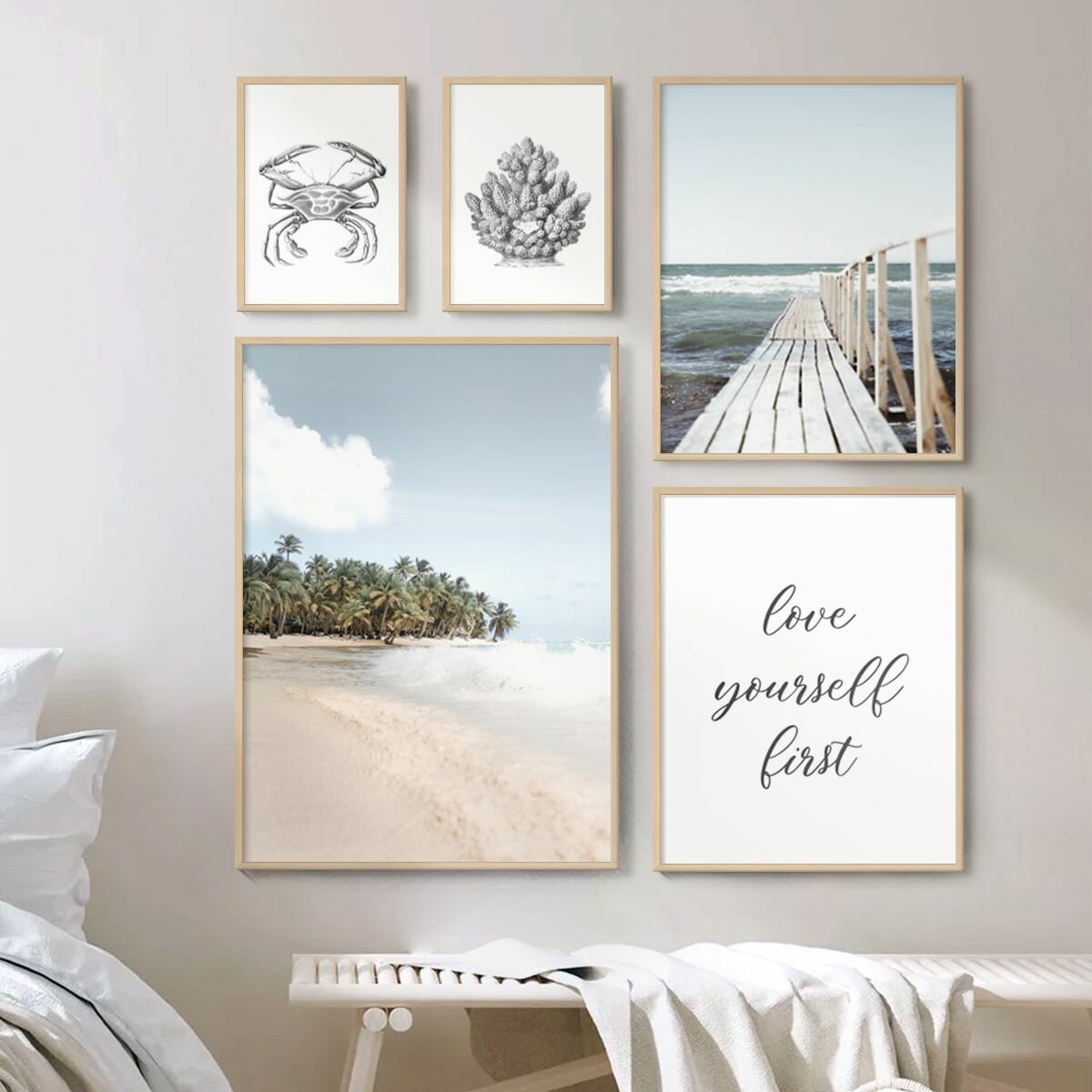 Набор постеров 5 шт "На берегу моря" плакат для интерьера, картина на стену