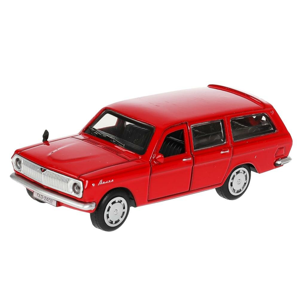 Технопарк, Модель мет. ГАЗ -2402 "Волга" (12 см, двери, багажник, инерция, красная), 2402-12-RD