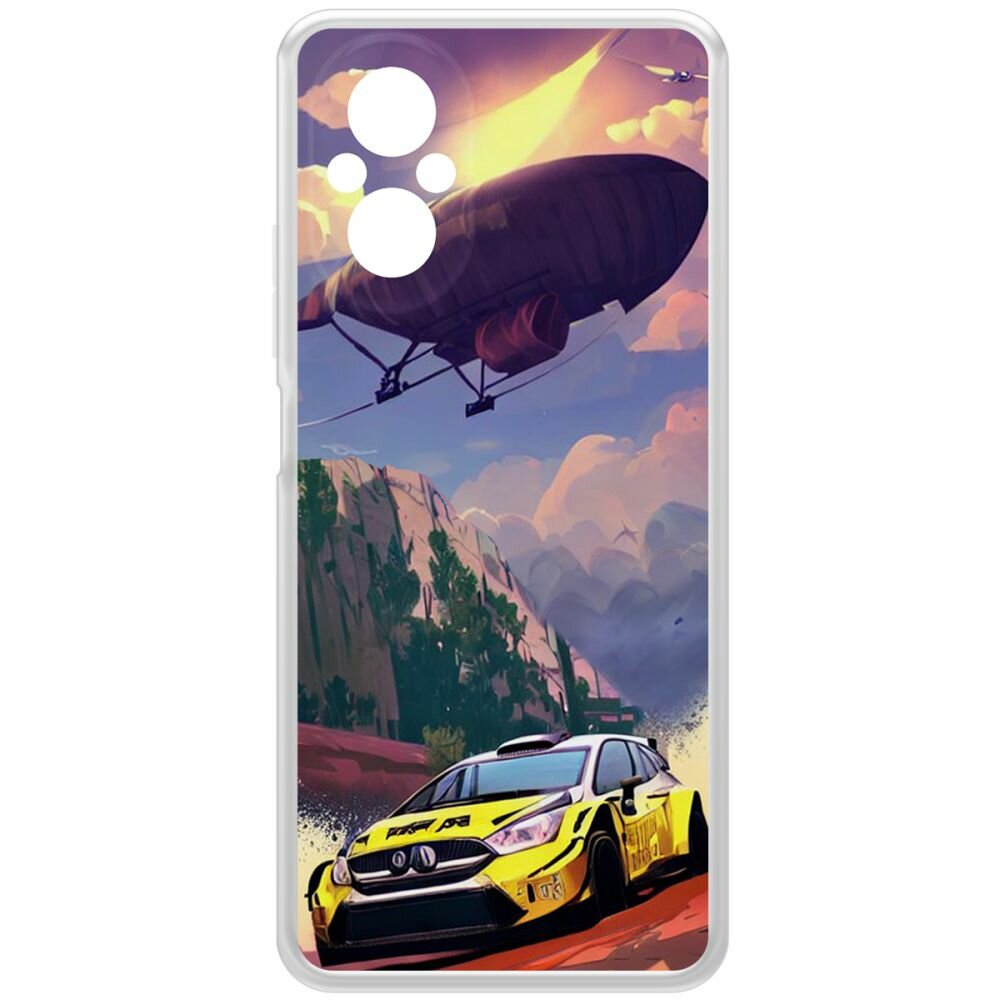 Чехол-накладка Krutoff Clear Case Гонка для Realme C67, с рисунком, термопластичный полиуретан (TPU)