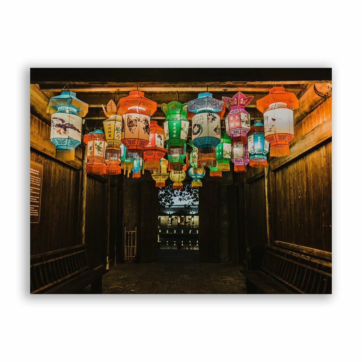 Постер, плакат на бумаге / Китайские фонарики / Размер 40 x 53 см