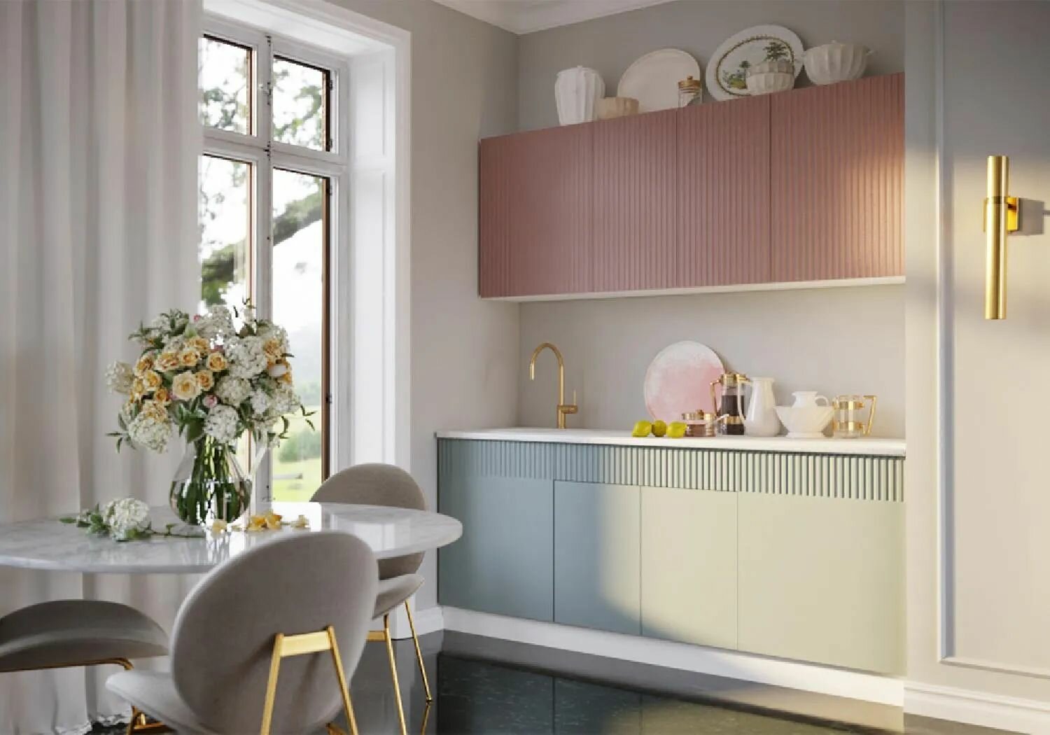 Кухня Оливия Шарли Пинк_Шарли Бриз_2м