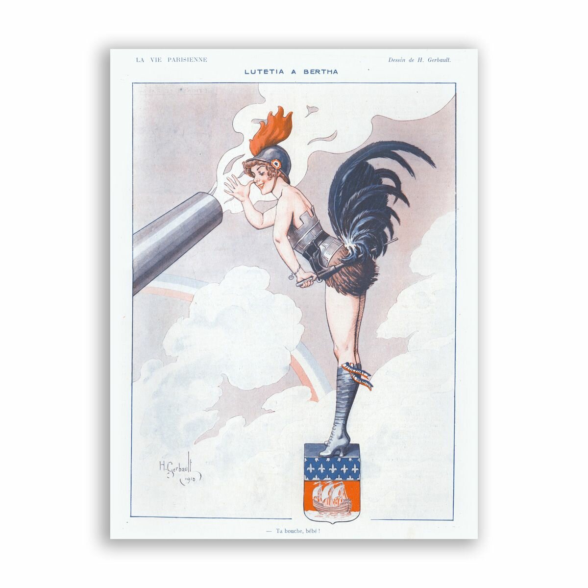 Постер на бумаге в стиле Пин-ап / La Vie Parisienne - Lutetia A Bertha / Размер 30 x 40 см