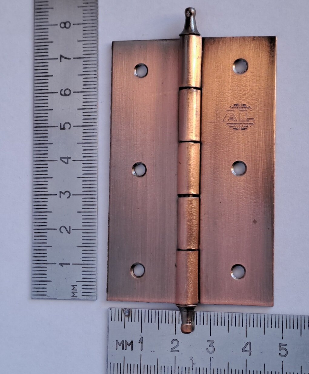Петля ЛАТ 75 мм " медь" с/н. Для мебели . Поштучно.