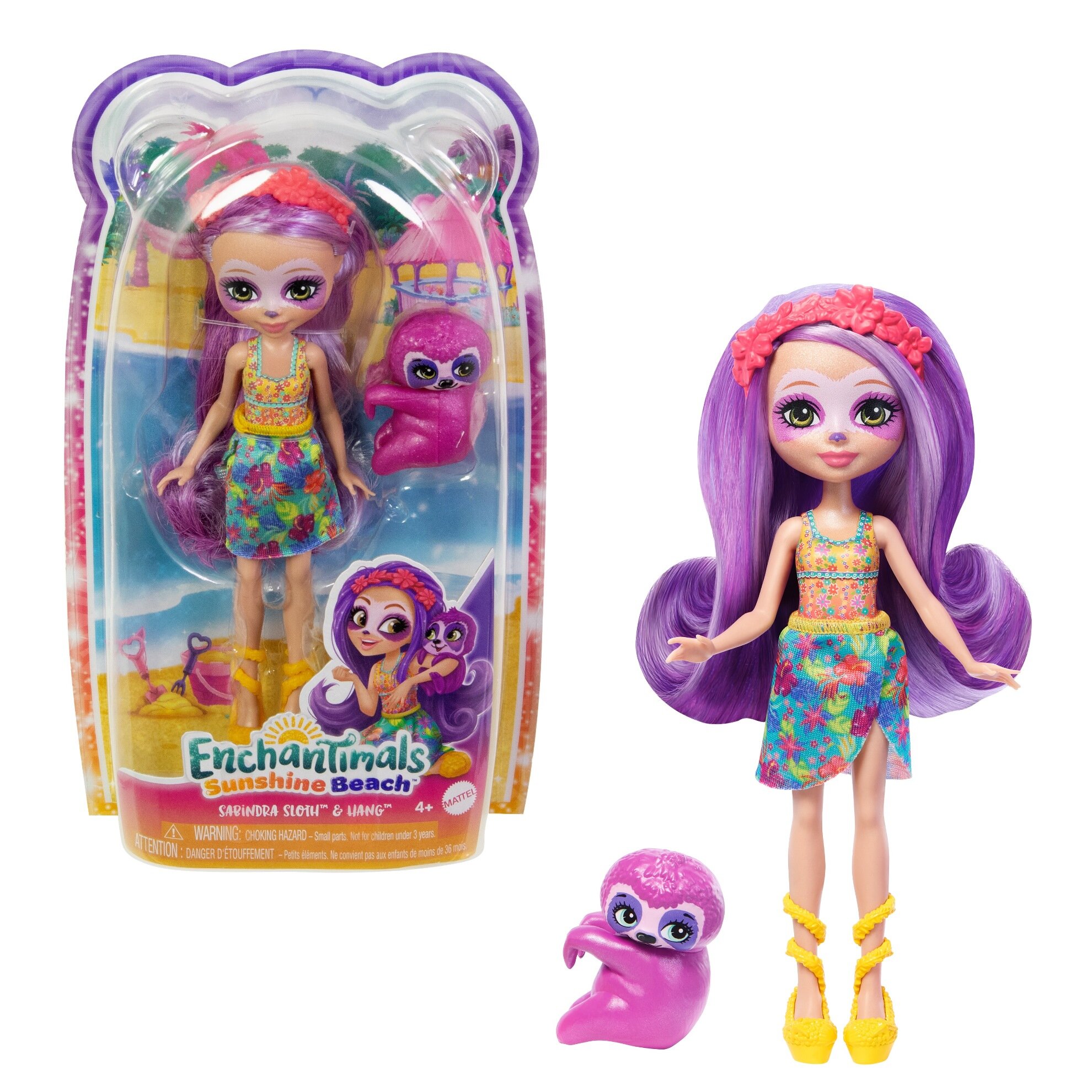 Кукла Enchantimals Purple Sloth 15,2 см HRX82