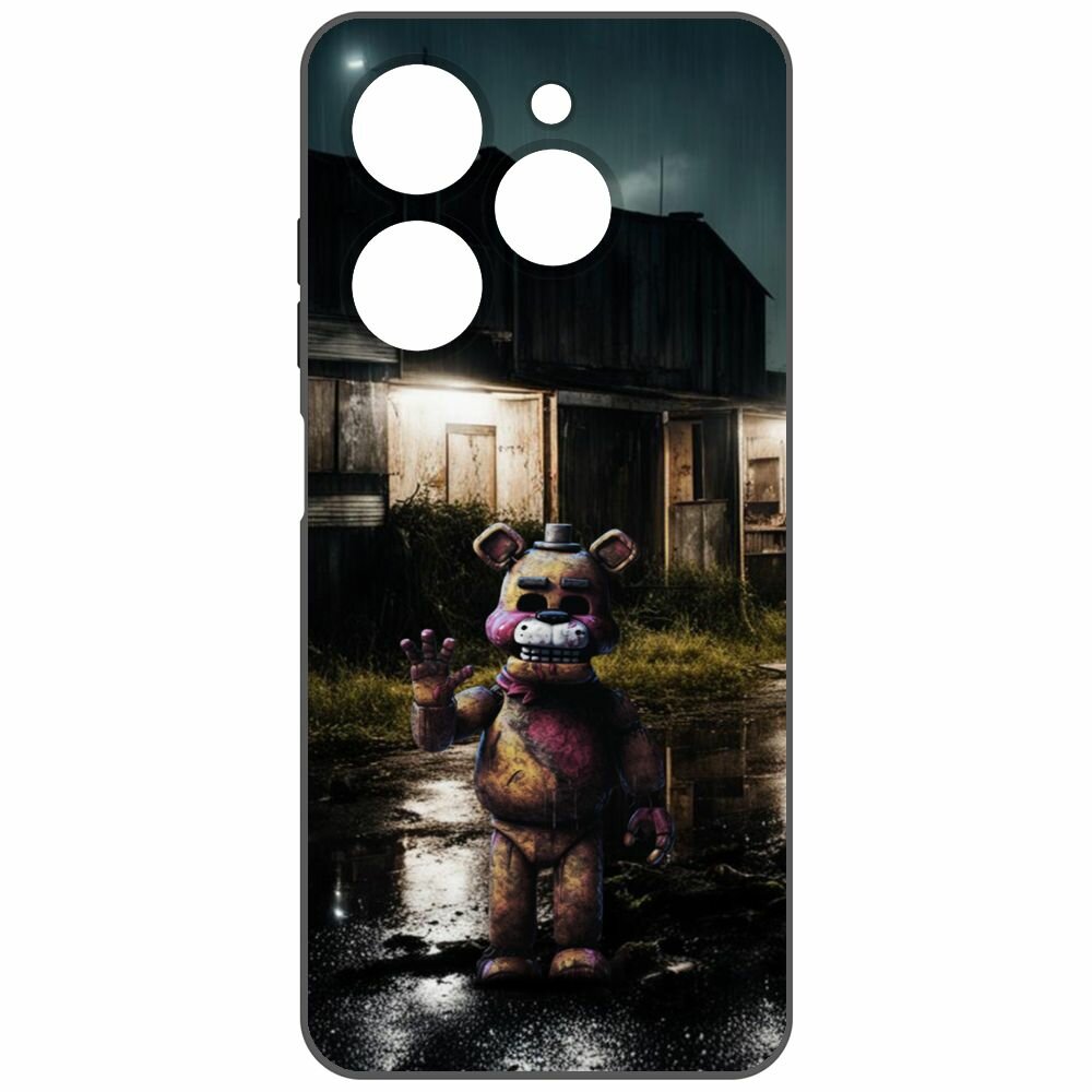 Чехол-накладка Krutoff Soft Case фнаф (FNAF) - Фредди под дождем для TECNO Spark Go 2024 черный