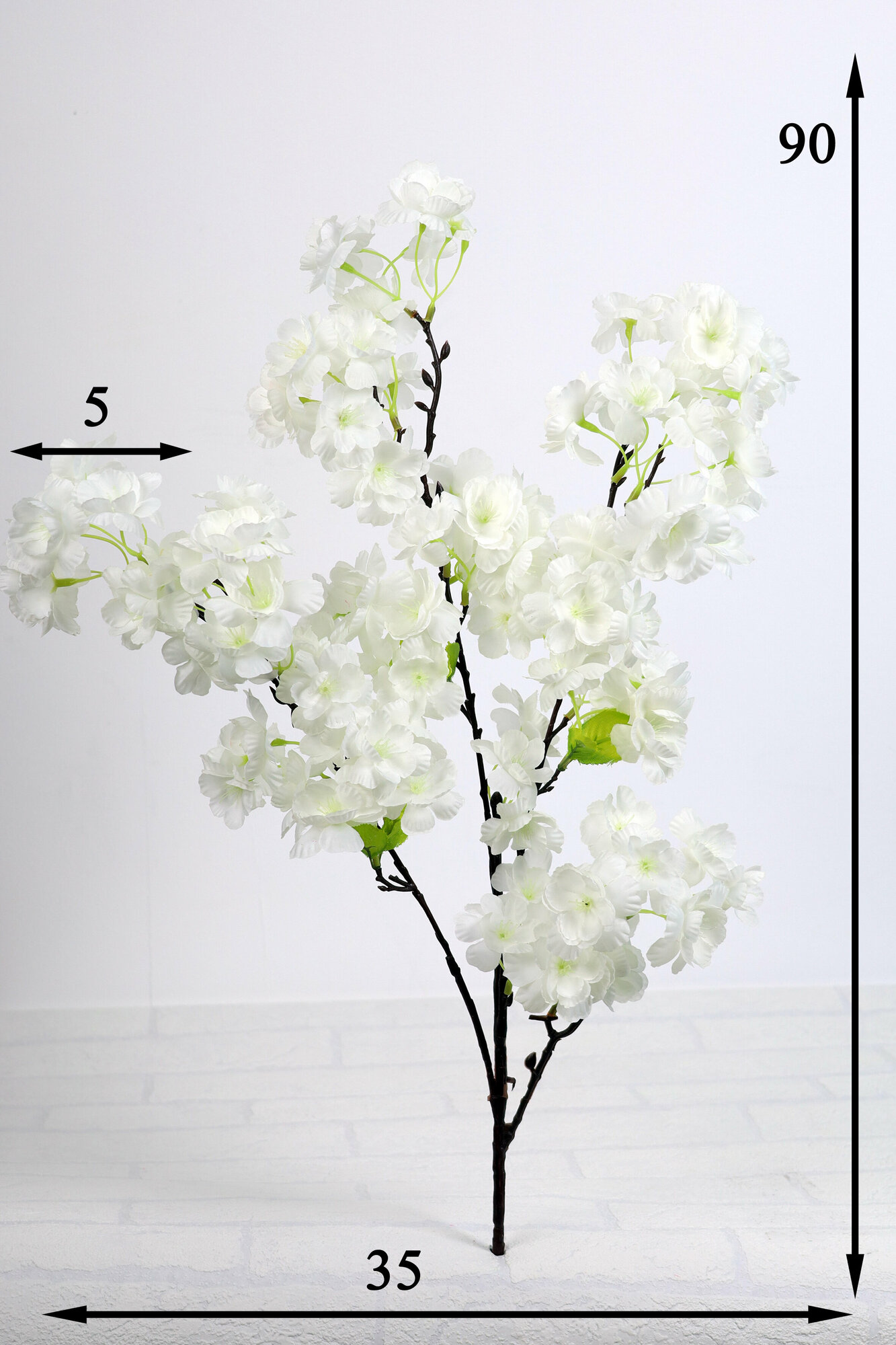 Искусственные цветы Holodilova "Сакура", высота 90см, белые, 1 шт.