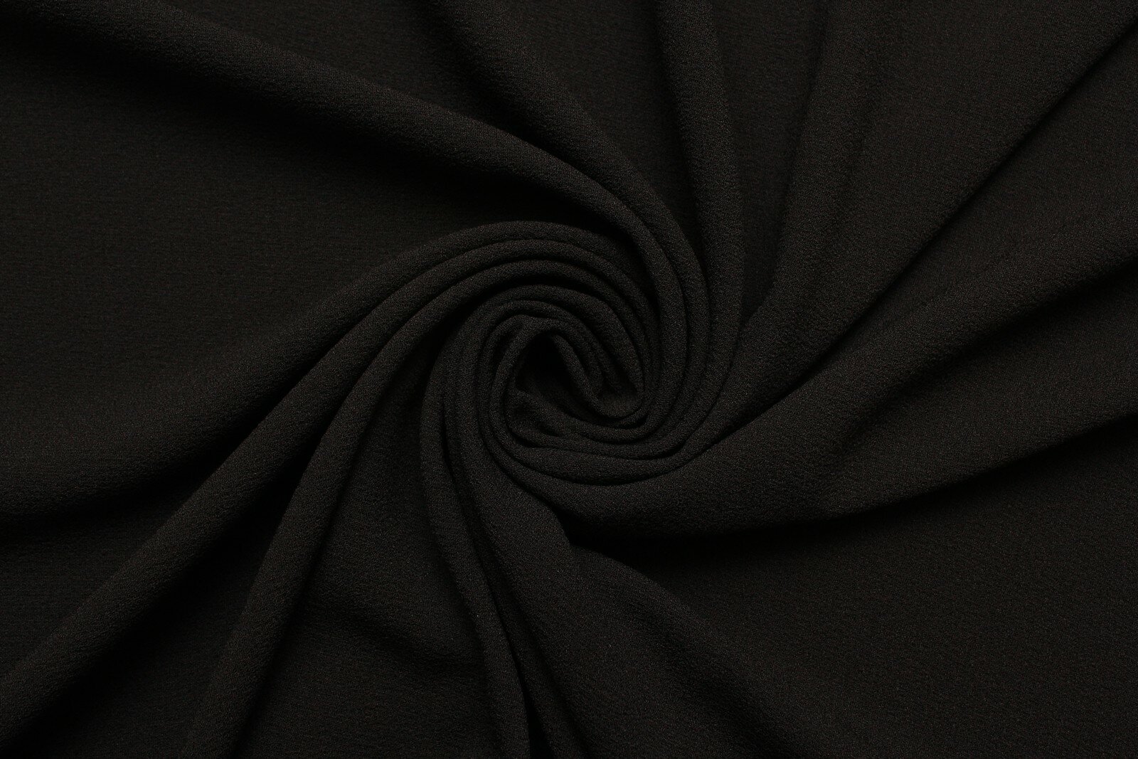 Ткань Креп-стрейч плательно-костюмный, чёрный, ш150см, 0,5 м