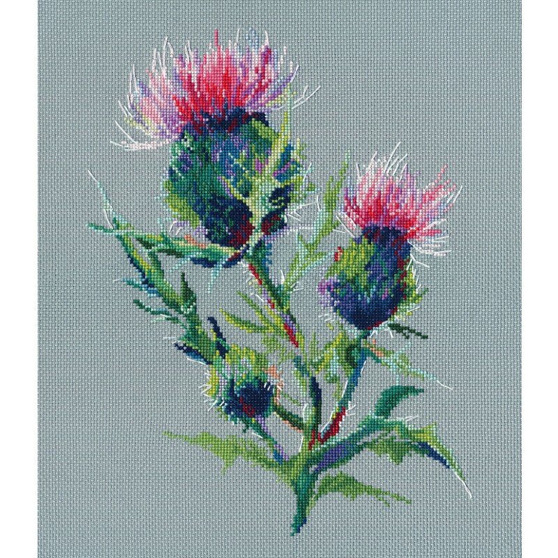 Набор для вышивания Овен #1595 Чертополох, Счетный крест, 20 х 17 см