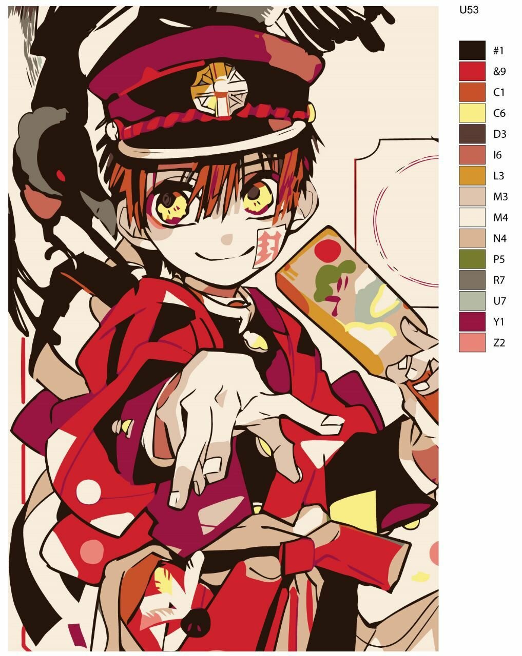 Картина по номерам U53Hanako "Аниме Туалетный мальчик Ханако. Ханако" 70x110 см