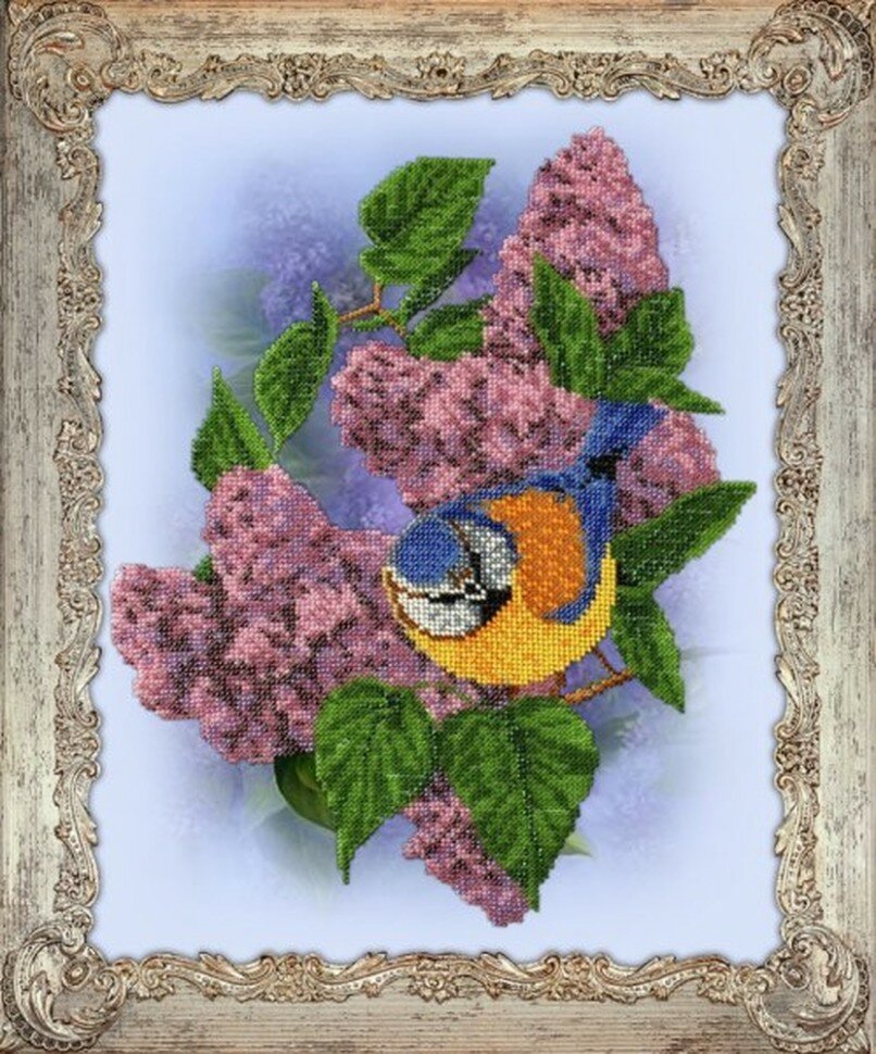 Набор для вышивания Вышиваем бисером #В-71 Синичка, Вышивка бисером, 26.5 x 35.5 см