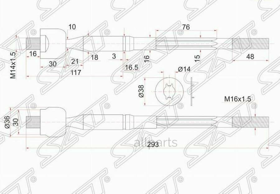 SAT ST-45503-49115 Рулевая тяга Toyota Ipsum (ACM20) 01-09