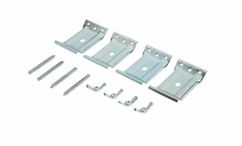 Стяжка мебельная 70мм, 4 комплекта, для ног стола или табуретки, бобышка + центральный саморез с барашковой гайкой