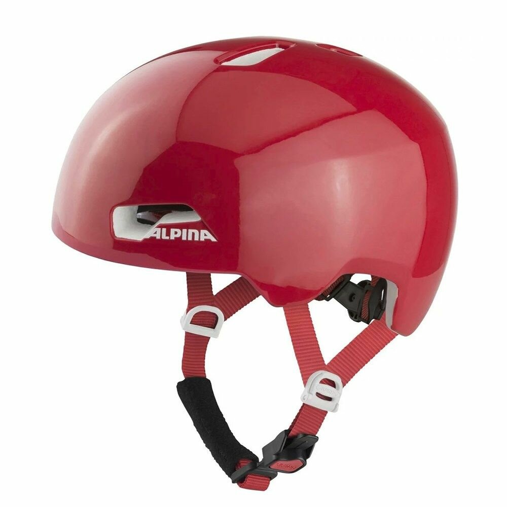 Велошлем детский ALPINA Hackney - Red Gloss 51-56, Ergo Flex+, красный