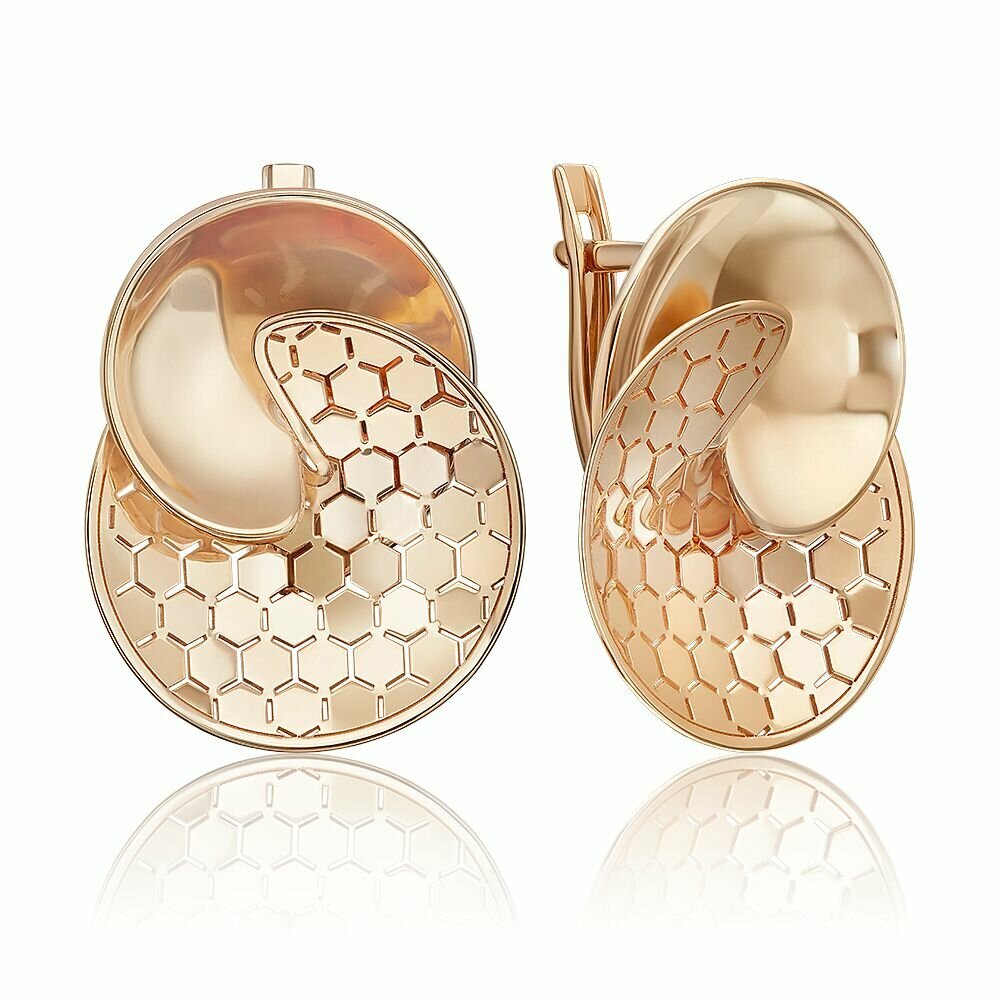 Серьги, красное золото, 585 проба