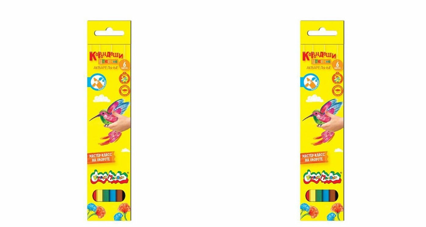 Каляка-Маляка Набор восковых карандашей, 6 цветов, 2 уп