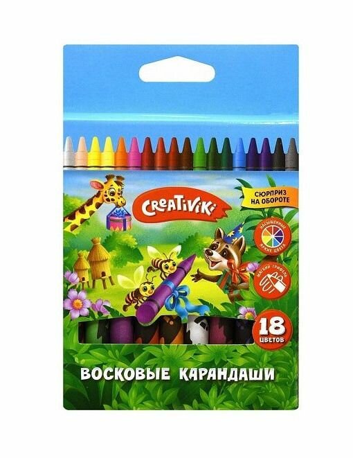 Creativiki Набор восковых мелков, круглые, 18 цветов, 1 уп