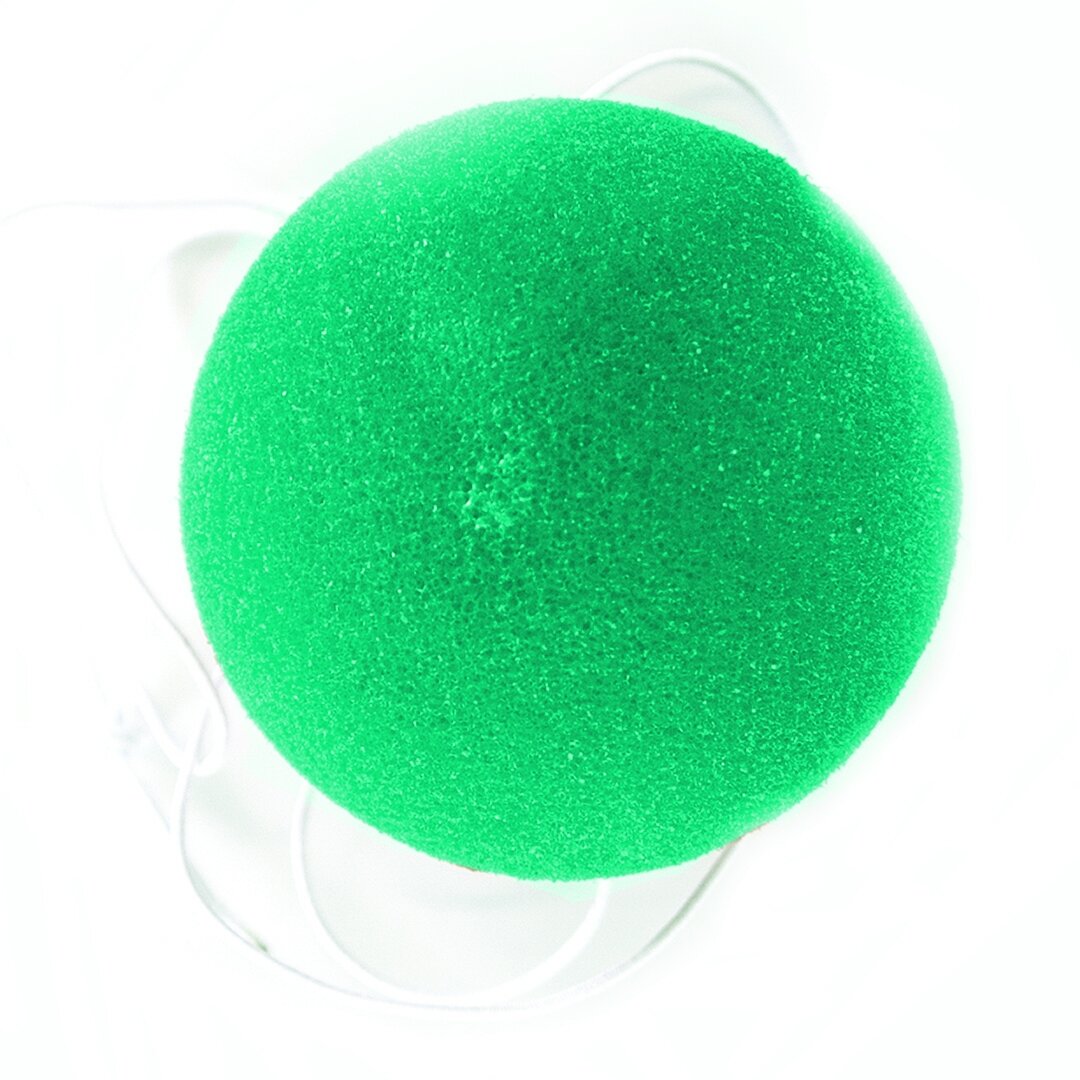 Нос клоуна, на резинке, Зеленый, 1 шт.