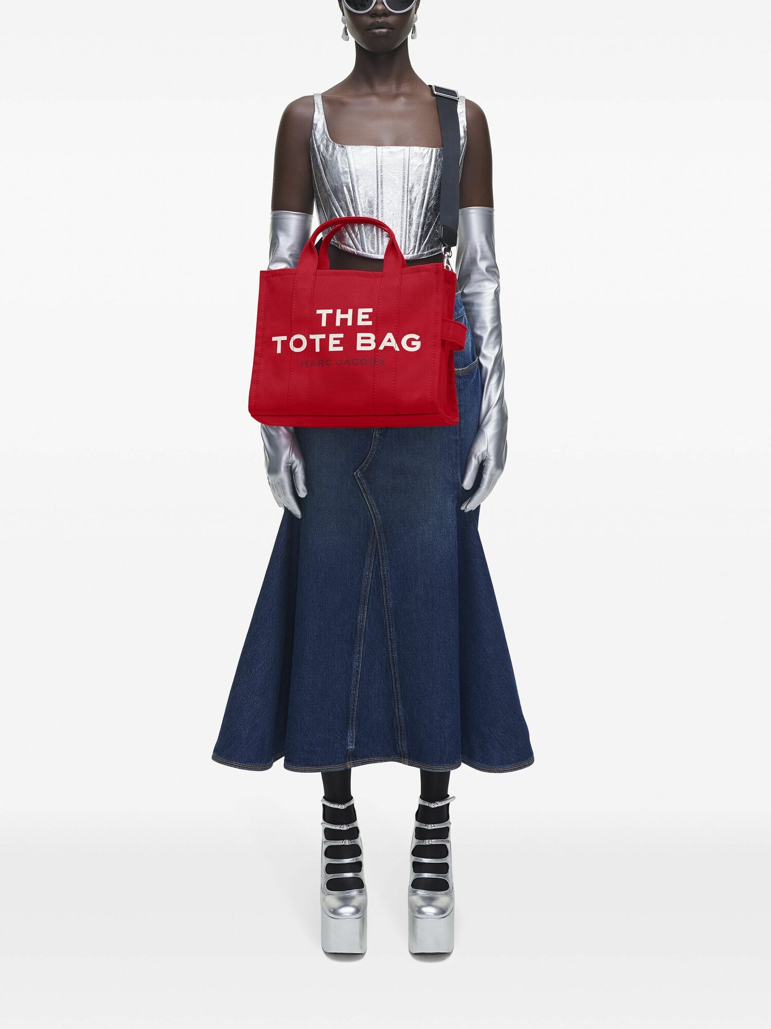 Сумка MARC JACOBS The Canvas Large Tote, red — фото 1