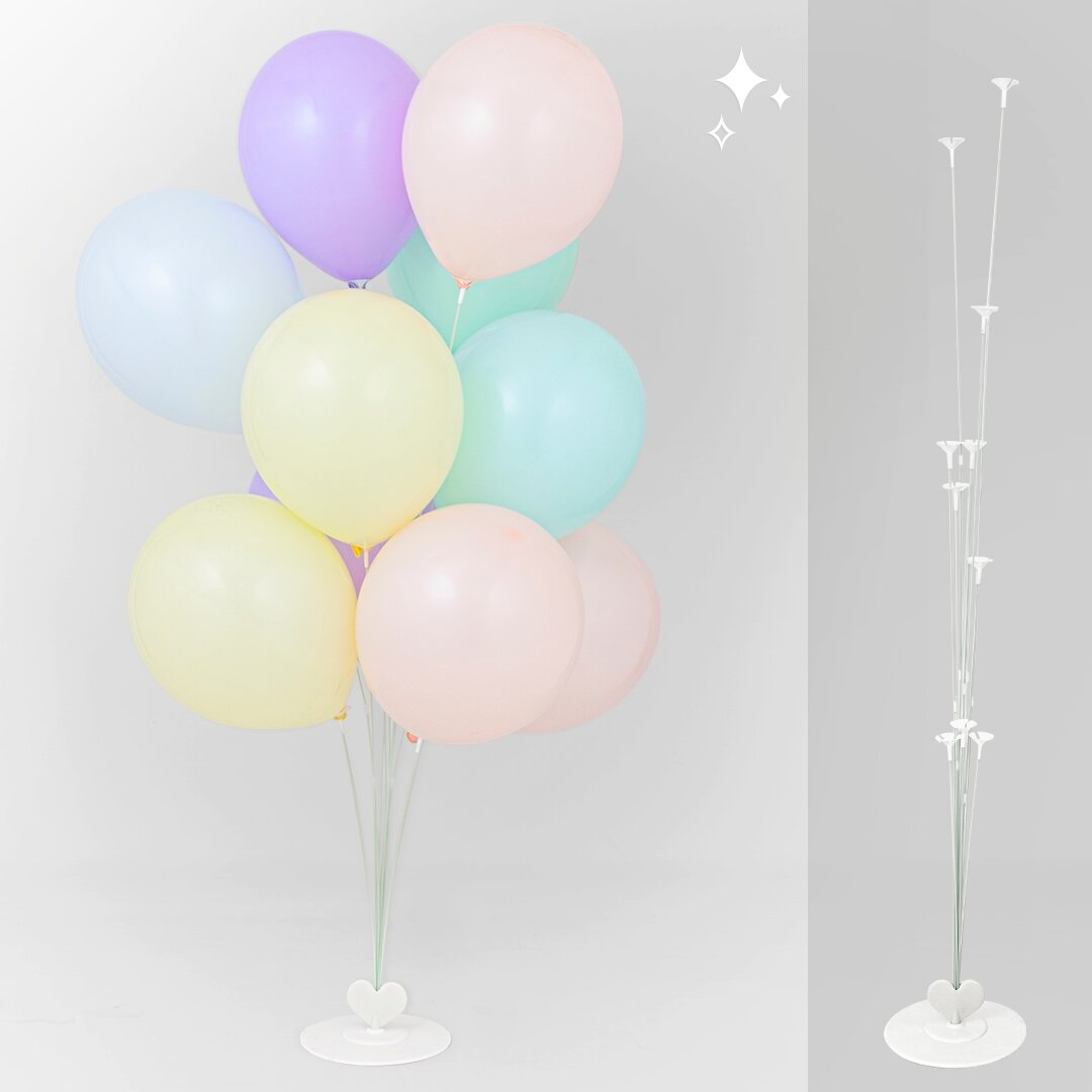 Стойка для шаров Фонтан Сердце, 11 насадок, 1 м, 1 шт.