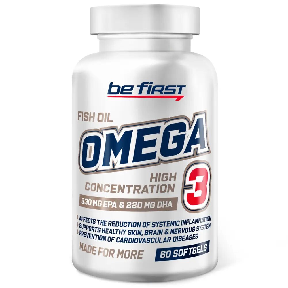 Be First Omega-3 60% HIGH CONCENTRATION, мягкие капсулы, 60 штук