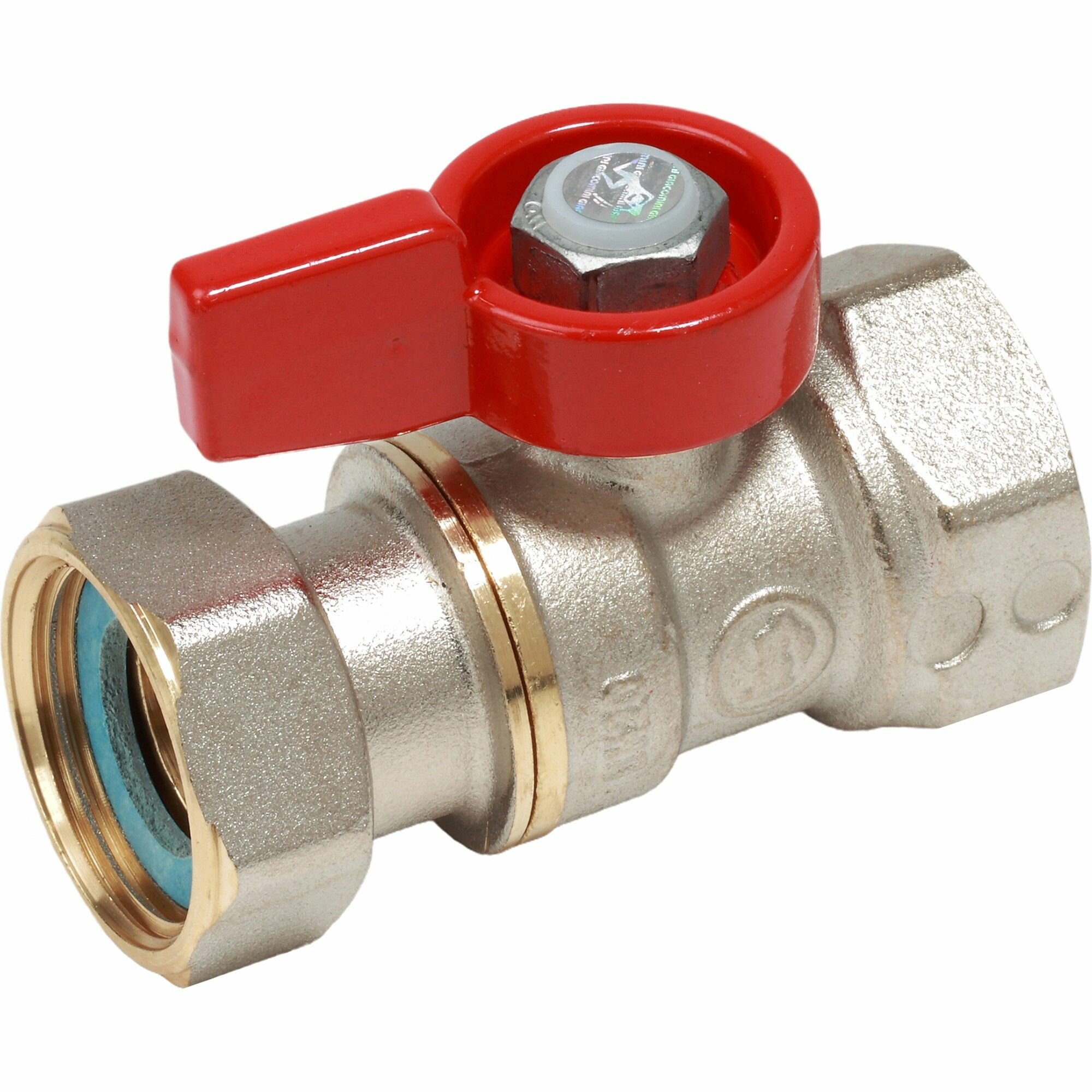 Кран шаровой Giacomini ВР для котлов и счетчиков 3/4"F x 3/4" гайка - красн. рук, R251PX014