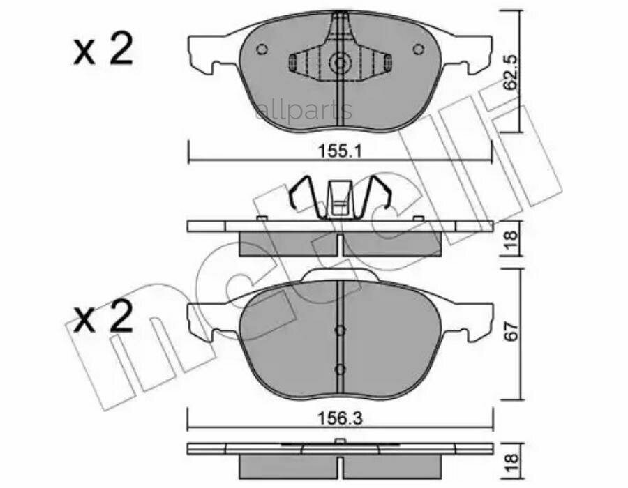 METELLI 22-0534-0 Колодки торм. диск.