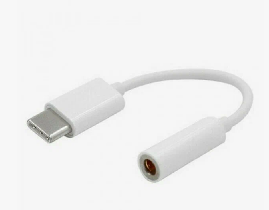 Переходник с Type-C на наушники / адаптер USB-C - 3.5 mm jack / белый в коробке