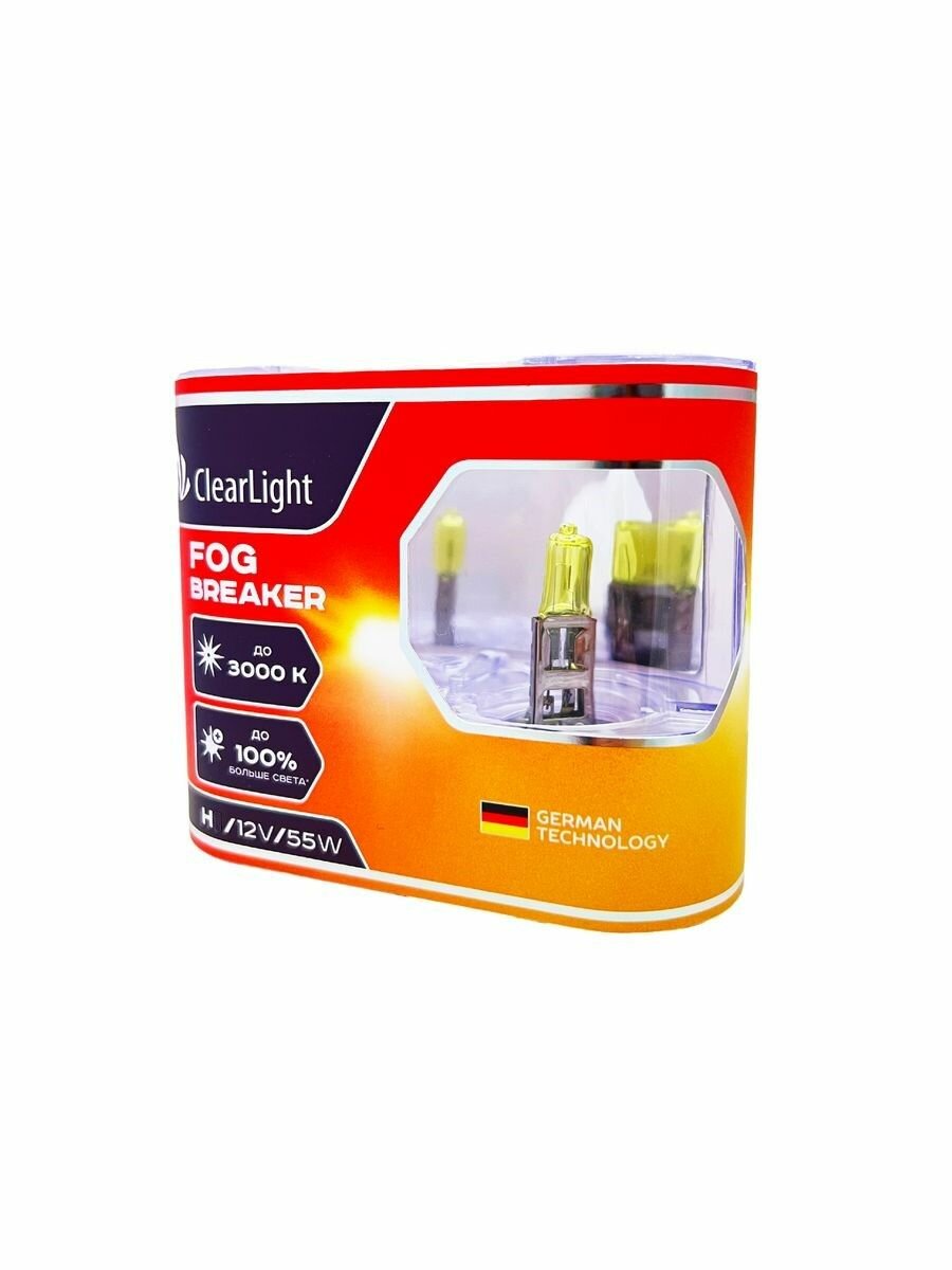 Комплект ламп H3 (Clearlight) 12V-55W Fog Breaker (Duobox) 2шт