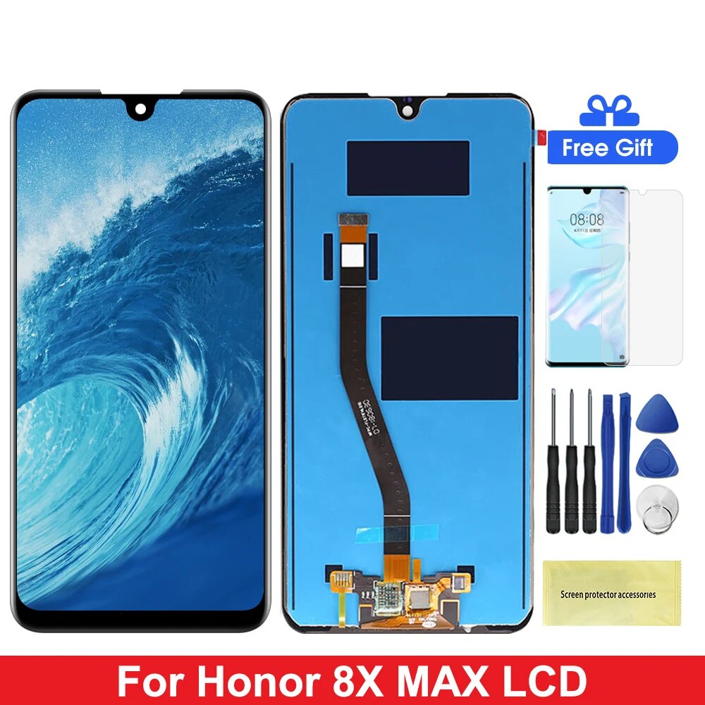 7,12 "8X Max ЖК-дисплей для Honor 8X Max ARE-AL00 ARE-L22HN ARE-AL10 ЖК-дисплей с дигитайзером сенсорного экрана в сборе для Honor8XMax Black no frame