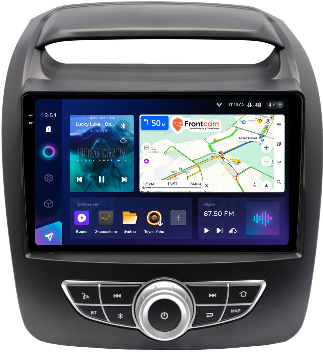 Штатная магнитола Kia Sorento 2 2012-2021 (авто с Navi с кнопками) Teyes CC3 2K 6/128 9.5" RM-9-1319 Android 10 (4G-SIM, DSP, QLed)
