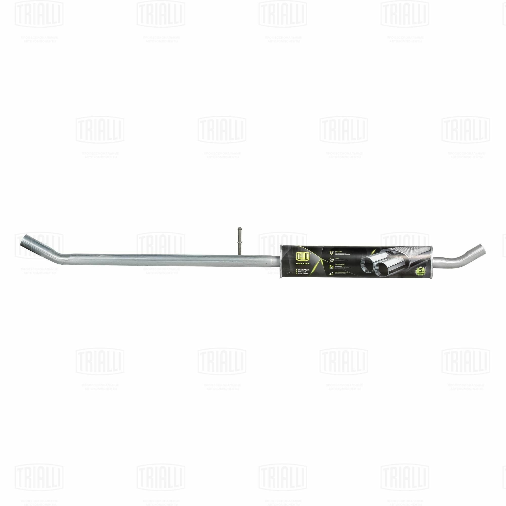 TRIALLI Глушитель для автомобилей Renault Duster (10-) 4WD дополнительный (резонатор) (алюминизированная сталь)