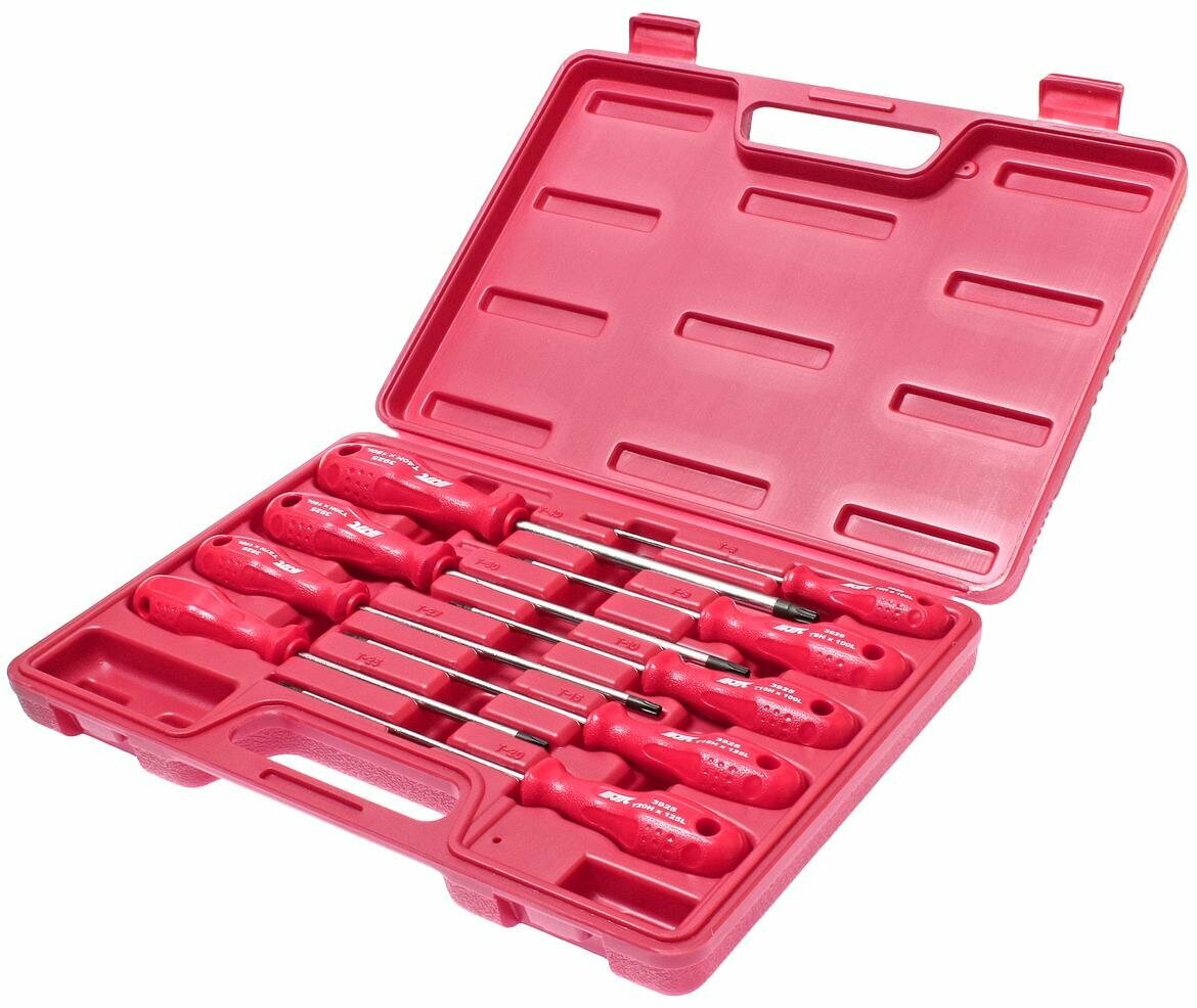 JTC-3925 Набор отверток TORX T8Hx100мм-T40Hx150мм 9пр.