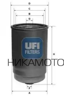 UFI 24.123.00 Фильтр топливный HYUNDAI, KIA